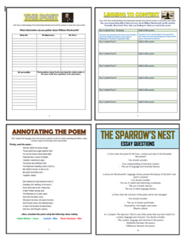 The Sparrow's Nest - Comprehension Activities Booklet! | Teaching Resources