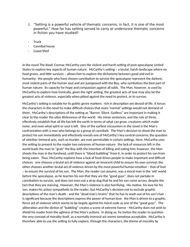 McCarthy's "The Road" Complete Unit - Higher/A Level/ IB | Teaching ...