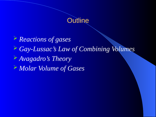 IDEAL GAS LAW POWER POINT MOLAR VOLUME Grade 11 Chemistry Power Point ...