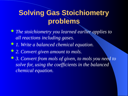 Gas Stoichiometry Problems, Excess and Limiting Reactant Grade 11 ...