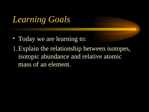 AVERAGE ATOMIC MASS POWER POINT Grade 11 Chemistry Power Point WITH ...