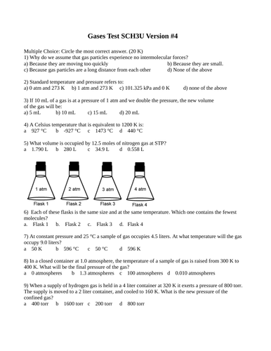 GASES TEST PACKAGE Grade 11 Chemistry Tests and Quizzes (26 ASSESSMENTS ...