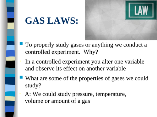 Boyle's Law, Charles's Law, Gay-Lussac's Law Grade 11 Chemistry Power ...