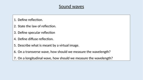 AQA GCSE Physics (4.6.1.4+5) Waves - Sound + Waves for detection and ...