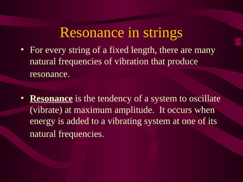 Standing Waves in Strings, Resonance, Harmonics Grade 11 Physics Power ...