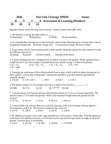 Full Year Test Package Grade 11 Physics Tests Quizzes 18 Assessments