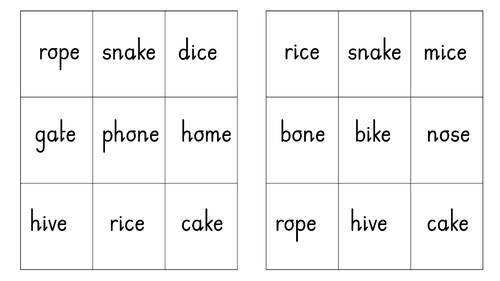 Split Digraph Bingo | Teaching Resources
