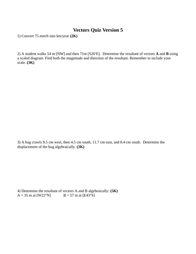 Test Kinematics MOTION TEST PACKAGE grade 11 physics (19 ASSESSMENTS ...