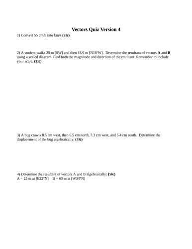Test Kinematics MOTION TEST PACKAGE grade 11 physics (19 ASSESSMENTS ...