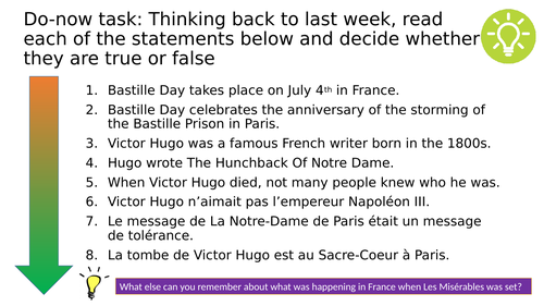 Les Miserables / French Revolution lesson | Teaching Resources
