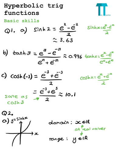 Hyperbolic functions Further Maths A-Level | Teaching Resources Hyperbolic functions Further Maths A-Level | Teaching Resources