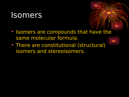 STRUCTURAL ISOMERS POWER POINT STEREOISOMERS Grade 12 Chemistry Power ...