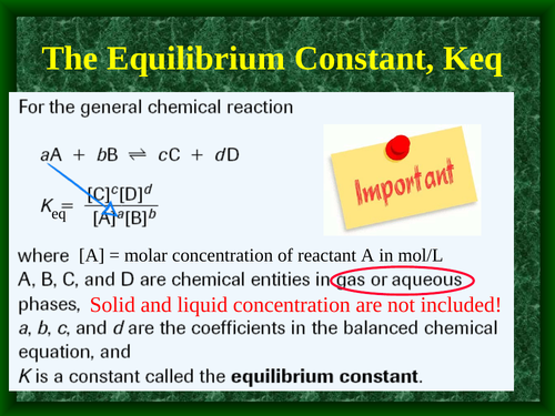 EQUILIBRIUM CONSTANT and equilibrium concentrations Grade 12 Chemistry ...