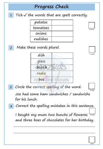 Functional Skills English - Entry Level 2 - Writing - Plurals ...