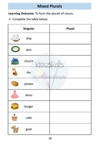 Functional Skills English - Entry Level 2 - Writing - Plurals ...