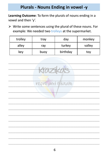 Functional Skills English - Entry Level 2 - Writing - Plurals ...