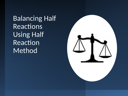 Balancing Redox Reactions Using Half Reactions Grade 12 Chemistry Power ...