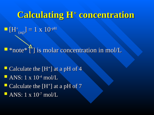 Calculating pH, pOH, [H+] and [OH-] Grade 12 Chemistry Power Point WITH ...