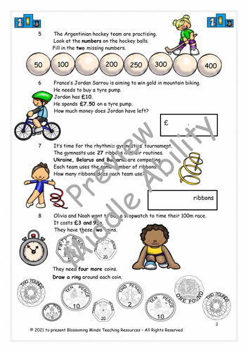 Year 3 Summer Olympics Maths : All Topics | Teaching Resources