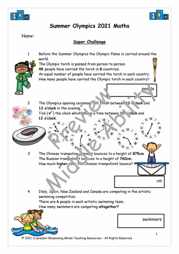 Year 3 Summer Olympics Maths : All Topics | Teaching Resources