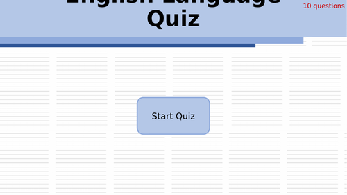 English Language Quiz | Teaching Resources