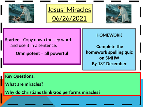 Jesus' Miracles & Parables RE Lesson | Teaching Resources