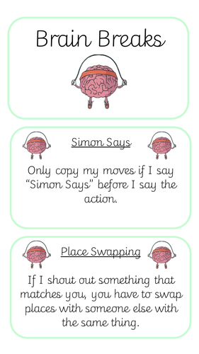 Brain Break Cards | Teaching Resources