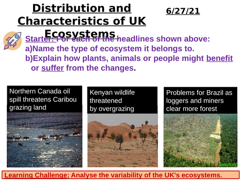 AQA Living World; PART 1 Global Biomes, Local Small-Scale Ecosystem ...