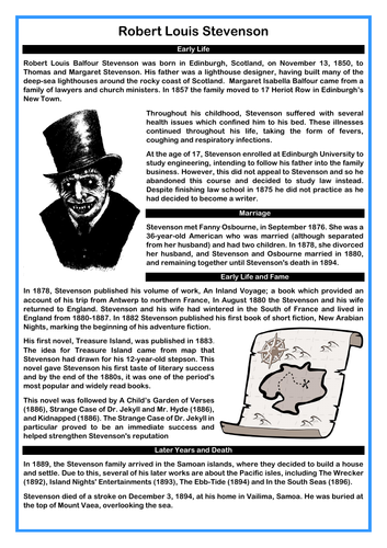 Robert Louis Stevenson Differentiated Comprehension | Teaching Resources