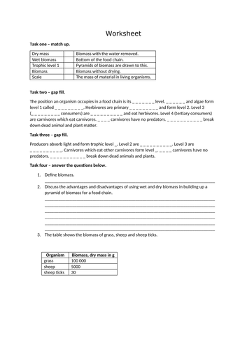 AQA GCSE Biology (9-1) B18.8 Trophic levels and biomass - FULL LESSON ...