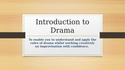 Introduction to Drama for KS3 | Teaching Resources