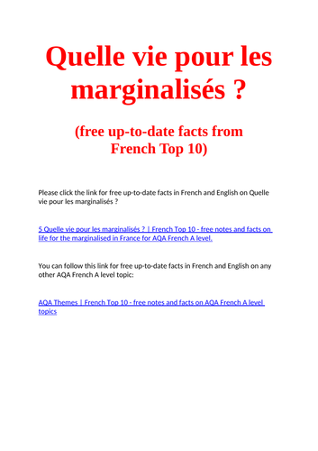 Quelle vie pour les marginalisés ? | Teaching Resources