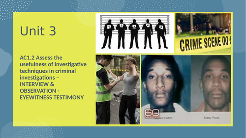WJEC L3 Criminology Diploma Unit 3 Complete Bundle | Teaching Resources