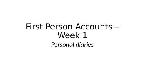Nonfiction comprehension - First Person Accounts (3 lessons) | Teaching ...