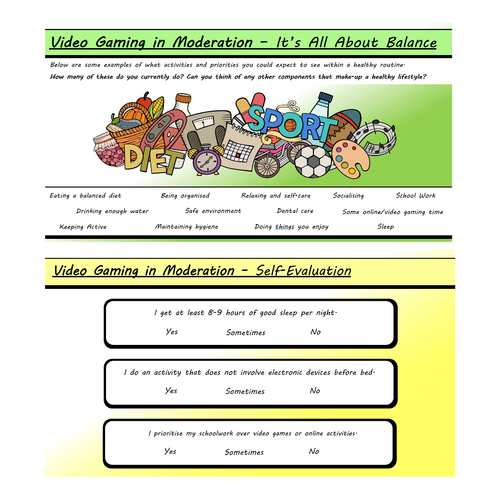Video Gaming in Moderation | Full Lesson | PPT | Download and Go! | KS3 ...