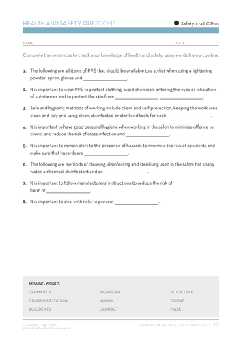 Health and Safety - Barbering | Teaching Resources