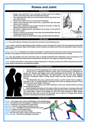 Romeo and Juliet Differentiated Reading Comprehension Task | Teaching ...