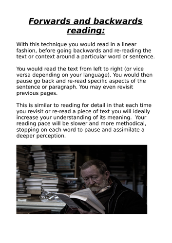 Reading strategy poster/prompt sheet: forwards and backwards reading ...