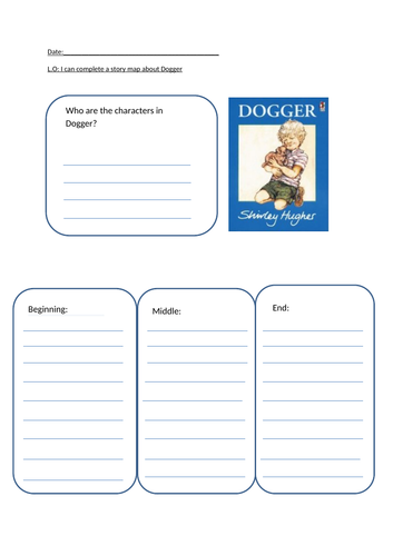 Year 1 a weeks worth of English worksheets based on the book 'Dogger ...