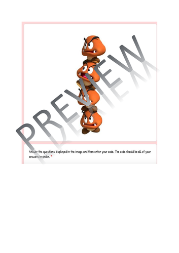 Super Mario Escape Room GOOGLE FORM TEMPLATE - DIGITAL LEARNING ...