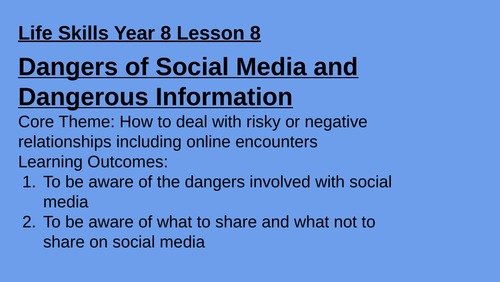 Year 8 Life Skills Lessons | Teaching Resources