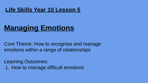 Year 10 Life Skills Lessons | Teaching Resources