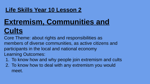 Year 10 Life Skills Lessons | Teaching Resources
