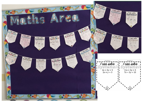 Solving Simultaneous Equations pennant banner activity - Bunting ...