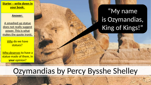 Ozymandias - Lesson Activities, Quizzes, Model Analysis - CIE Poetry ...