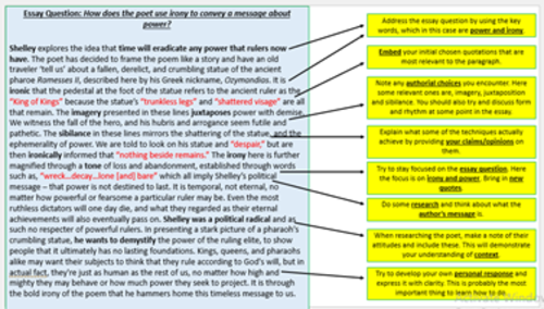 Ozymandias - Lesson Activities, Quizzes, Model Analysis - CIE Poetry ...