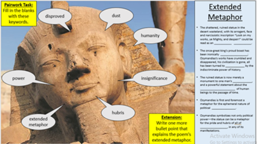 Ozymandias - Lesson Activities, Quizzes, Model Analysis - CIE Poetry ...