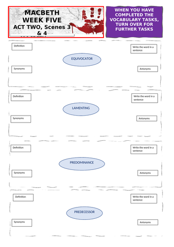 Macbeth Independent Learning Project - whole play | Teaching Resources