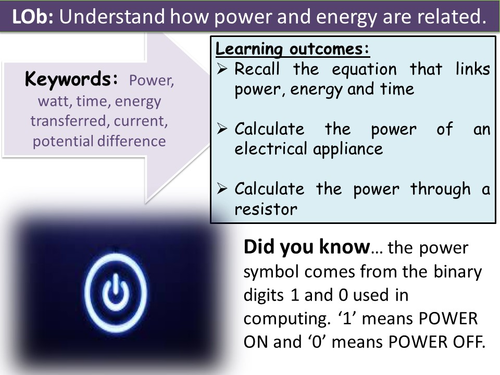 Electrical Power and Potential Difference | Teaching Resources