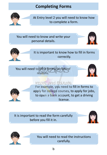Functional Skills English - Entry Level 2 Writing - Form Filling ...